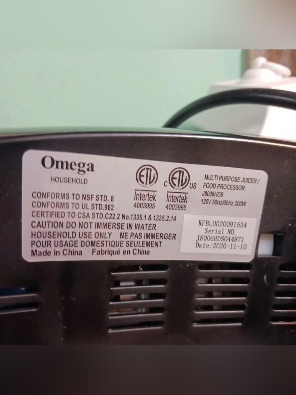 Omega | Kitchen | Omega Juice J806hdc J8006hds End Cap In Black | Poshmark